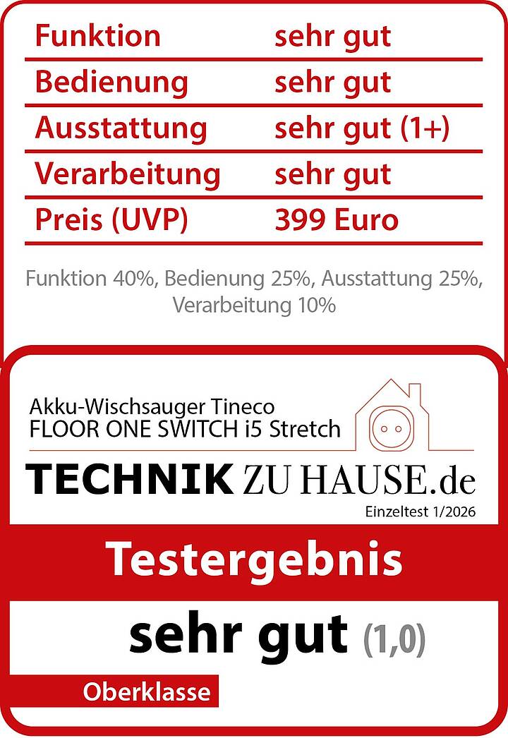 Technik zu Hause: Tineco Floor One Switch i5 Stretch im Test